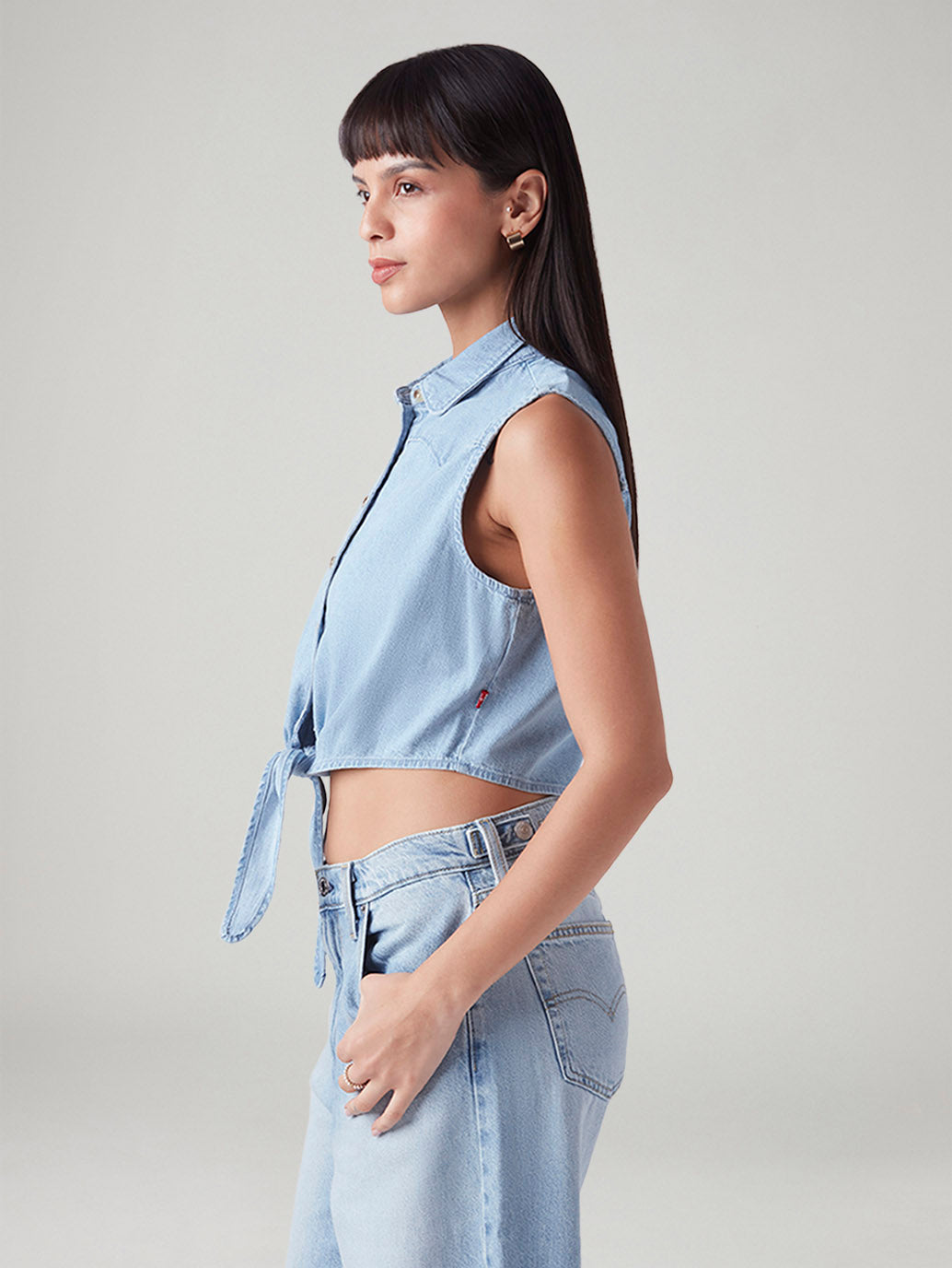 Women's Solid Regular Fit Denim Top – Levis India Store