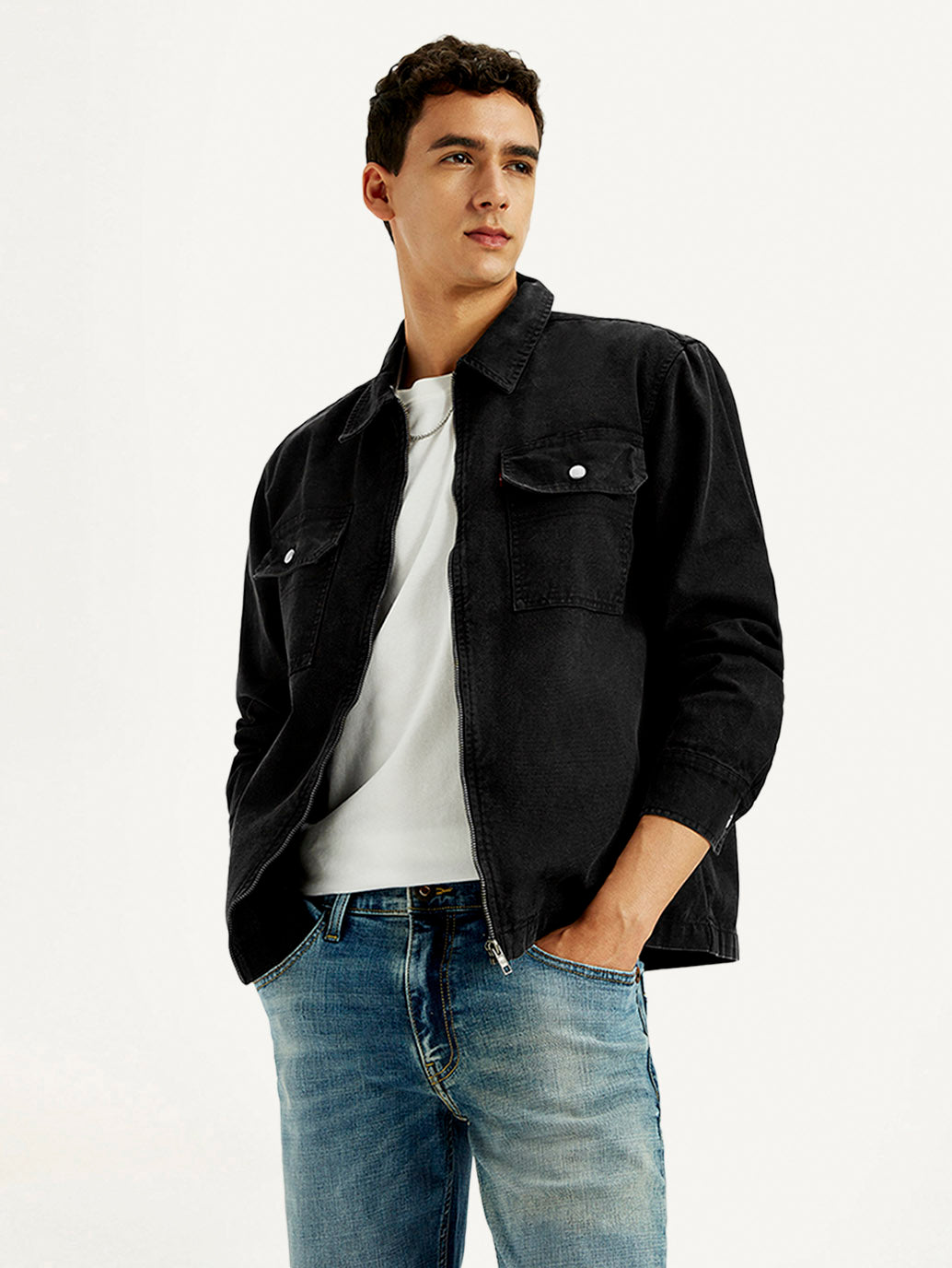 Men's Overdyed Solid Black Shacket – Levis India Store