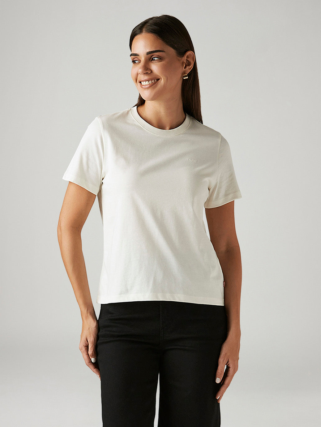 Women's Solid White Crew Neck T-shirt – Levis India Store