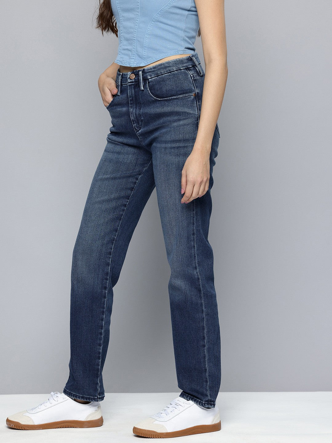 Women's Redloop 724 Blue Straight Fit High Rise Jeans – Levis India Store
