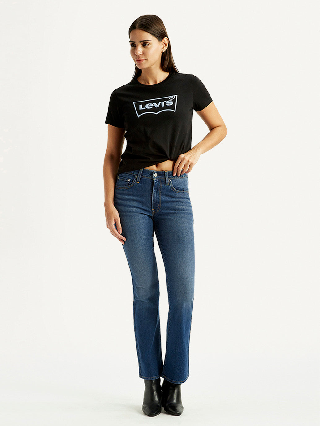 Women's 725 Blue Flared Fit Mid Rise Jeans – Levis India Store