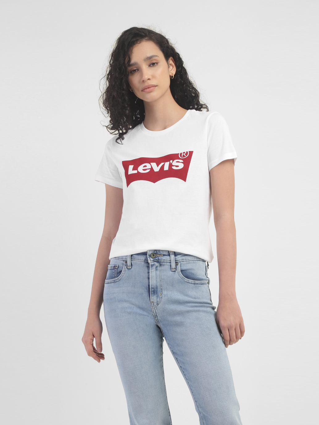 Women's Brand Logo Crew Neck T-shirt White – Levis India Store