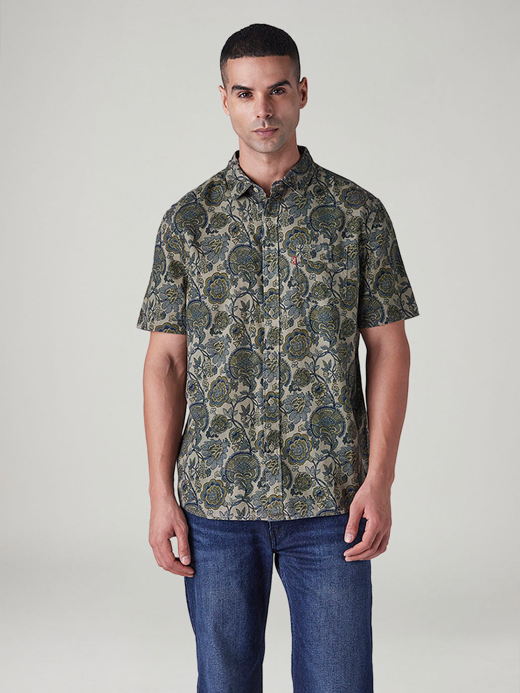 Men's Floral Slim Fit Linen Shirt – Levis India Store