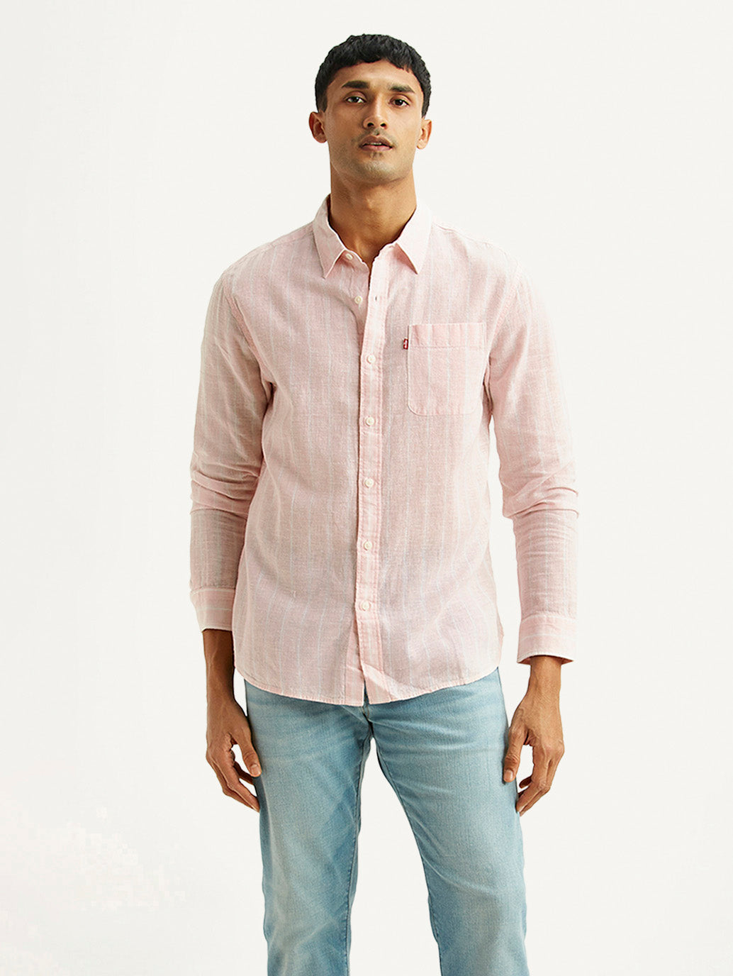 Men's Striped Light Pink Slim Fit Shirt – Levis India Store