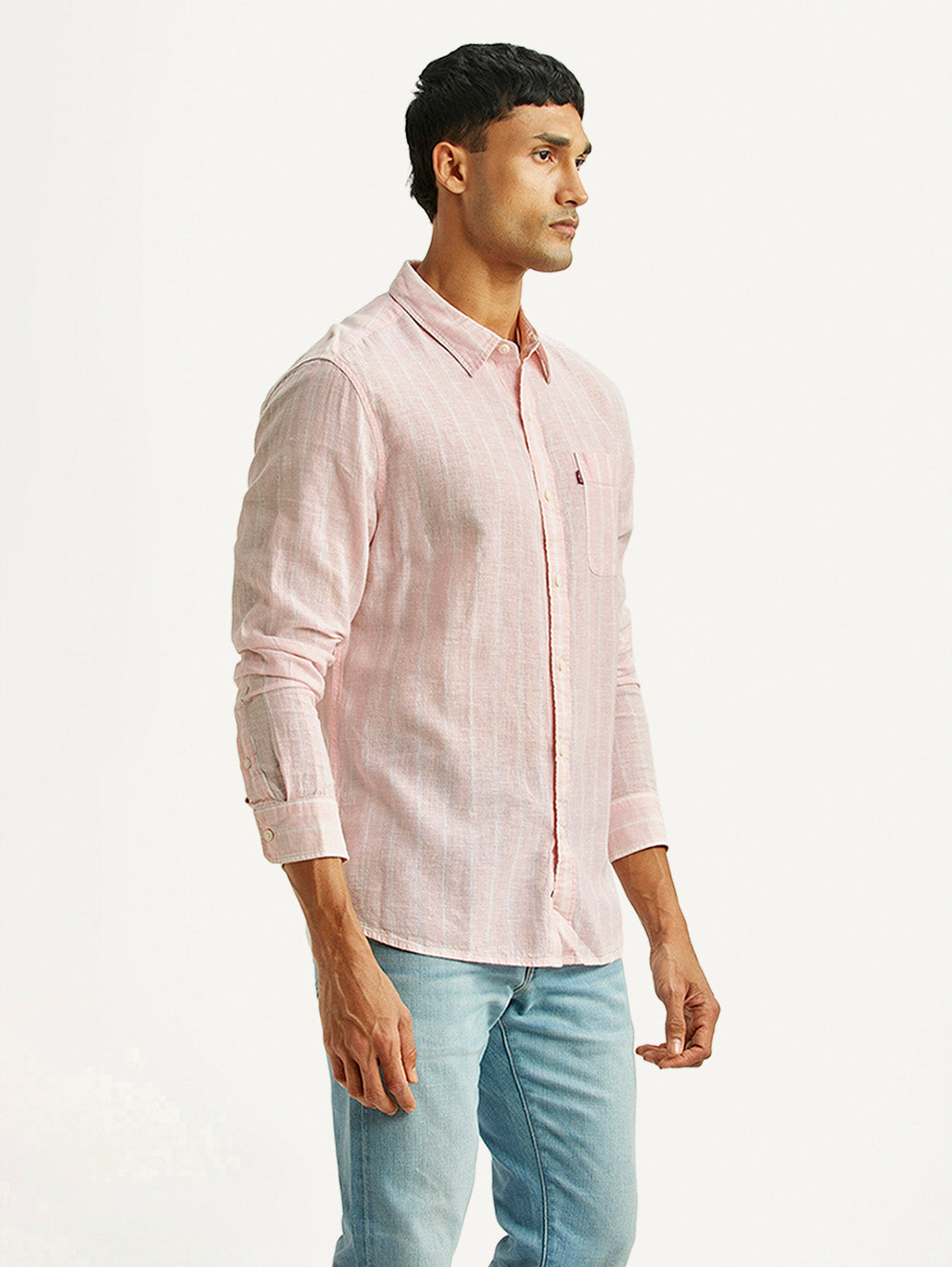 Men's Striped Light Pink Slim Fit Shirt – Levis India Store