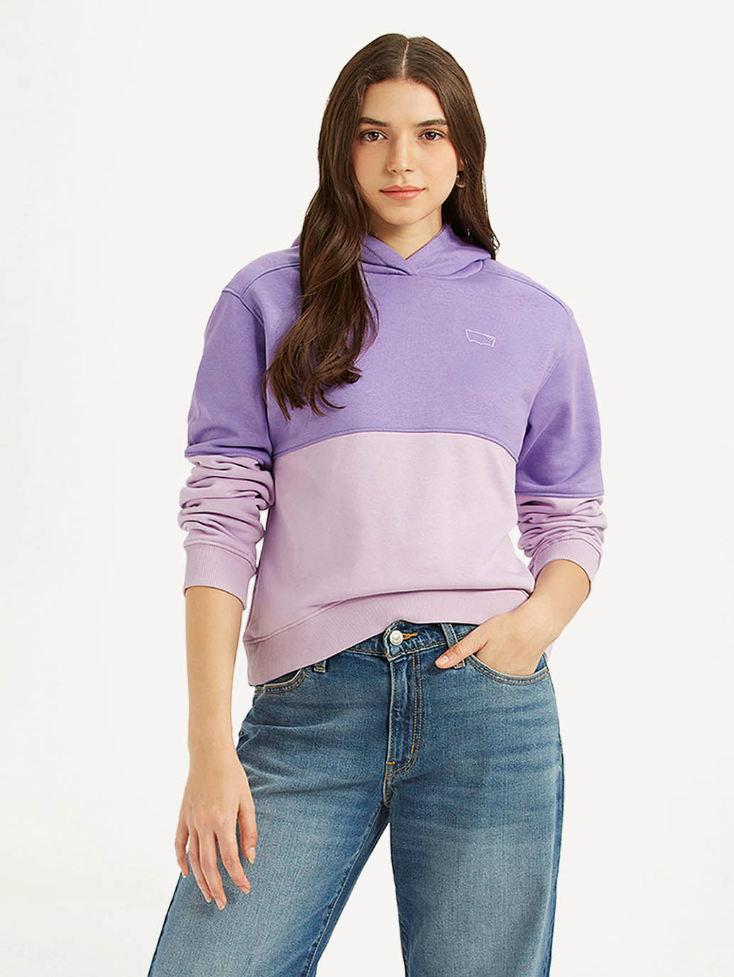 Women's Colorblock Lavender Hooded Sweatshirt – Levis India Store