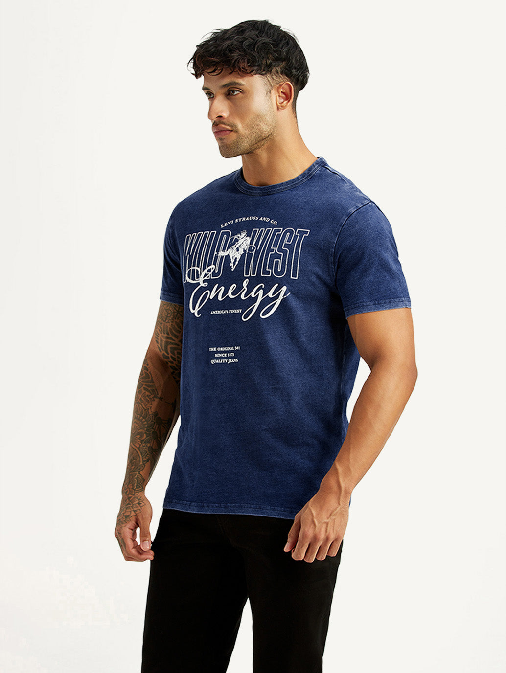 Men's Graphic Print Dark Blue Crew Neck T-shirt – Levis India Store