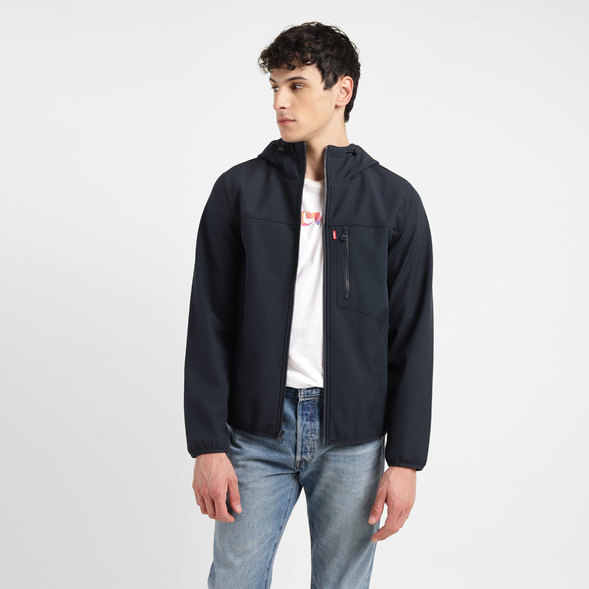 Men's Solid Navy Hooded Tailored Jacket – Levis India Store