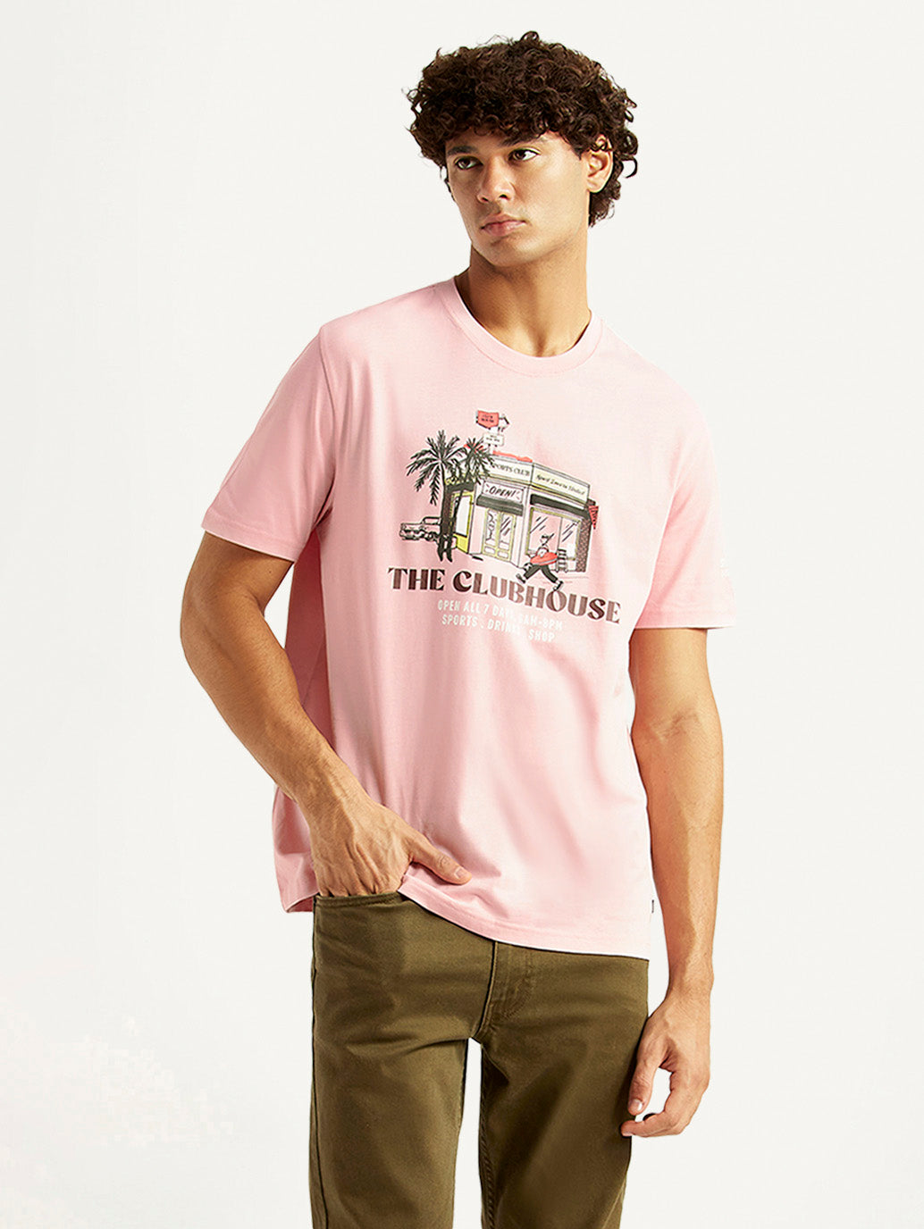Men's Graphic Print Pink Crew Neck T-shirt – Levis India Store
