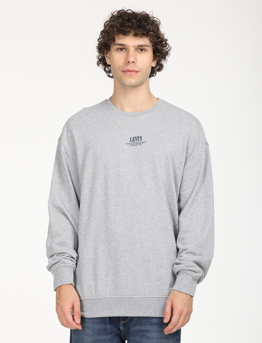 Men's Solid Grey Crew Neck Sweatshirt – Levis India Store