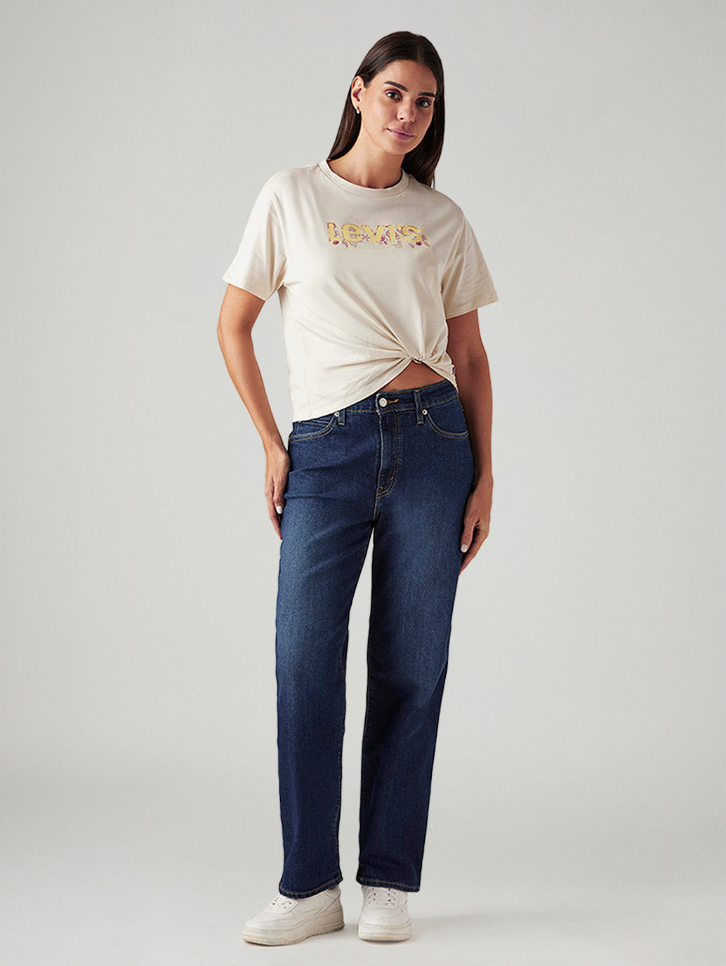 Women's 94 Dark Blue Baggy Fit Mid Rise Tinted Jeans – Levis India Store